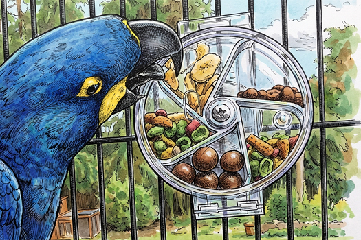 The Creative Foraging Wheel for Parrots - Product Review and How To Use ...