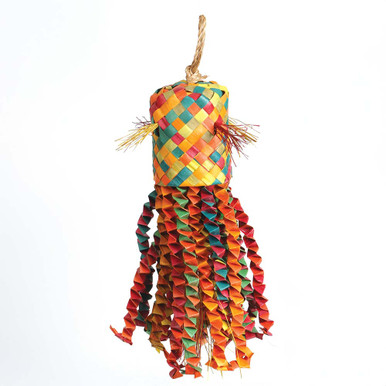 Octopus Pinata Large Natural Woven Palm Leaf Parrot Toy - Northern Parrots
