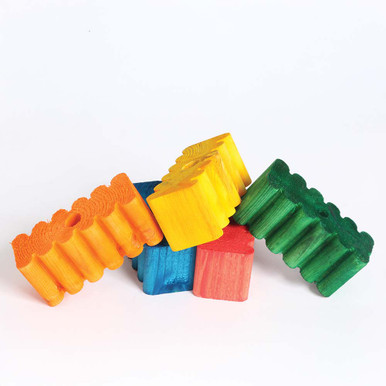 Coloured Chunky Groovy Blocks | Parrot Toy Parts