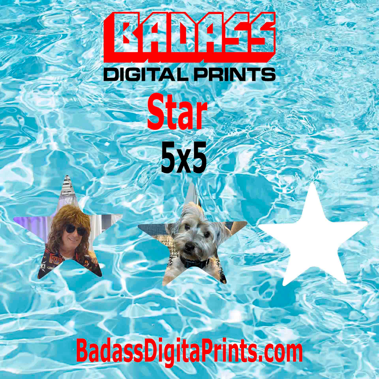 5x5 Star High Gloss White Aluminum Sublimation Blank - BADASS Digital ...