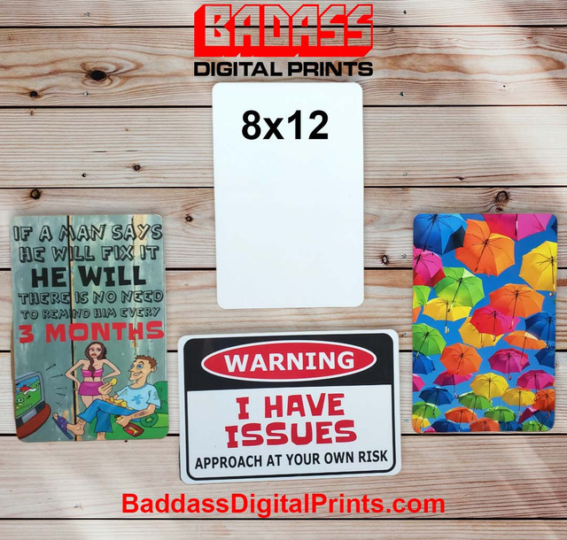 8"x12" Aluminum Sublimation Sign Blank - BADASS Digital Prints