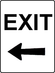 Exit left sign, class 1 reflective, aluminium Traffic Signs/Entry ...