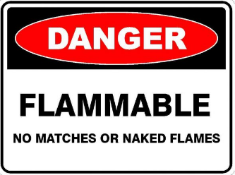Flammable no matches or naked flames sign - Premier Workplace Solutions