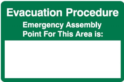 Evacuation procedure emergency assembly point A sign - Premier ...