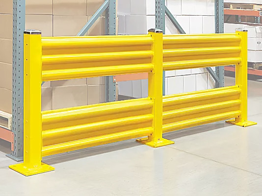 Guardrail post - double rail