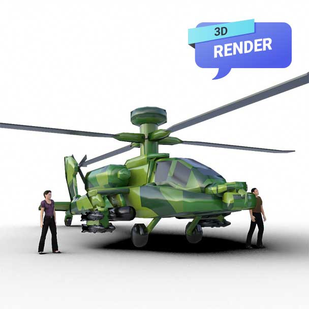 AH-64 Helicopter Inflatable | i2k Defense