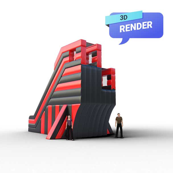 Freefall Double Jump Platform: Elevate Excitement in Red and Black!