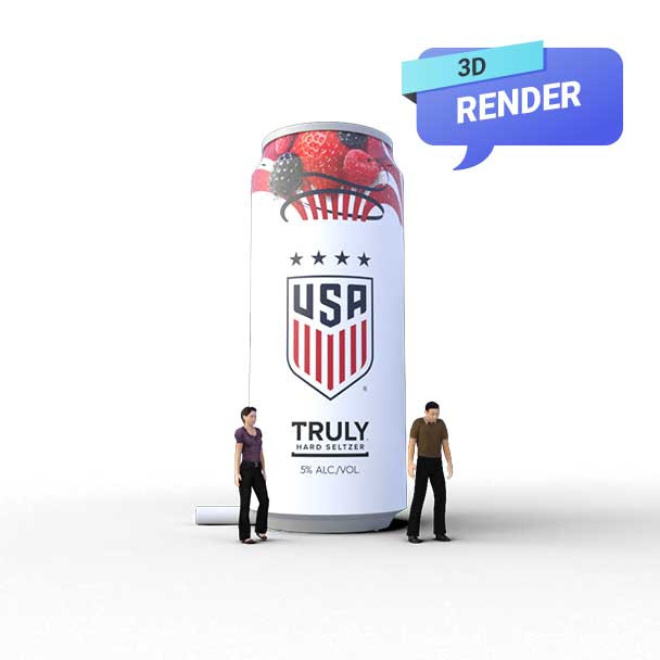 nflatable Truly Wild Berry Soccer Cans