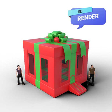 Gift Box Jumper Red/Green: Commercial Jump House Fun