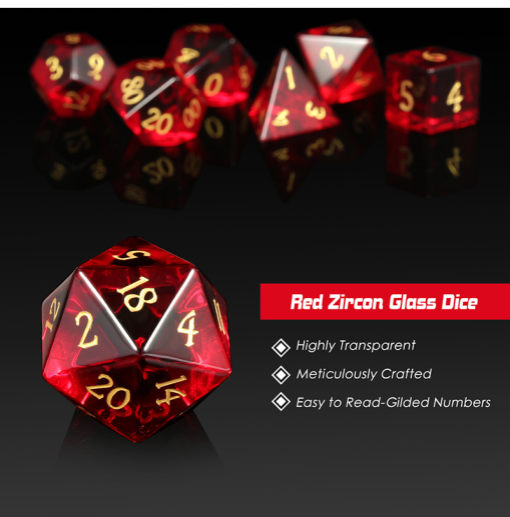 Ruby Zircon Glass Dice Set (Sold Out - Restock Notification Only ...