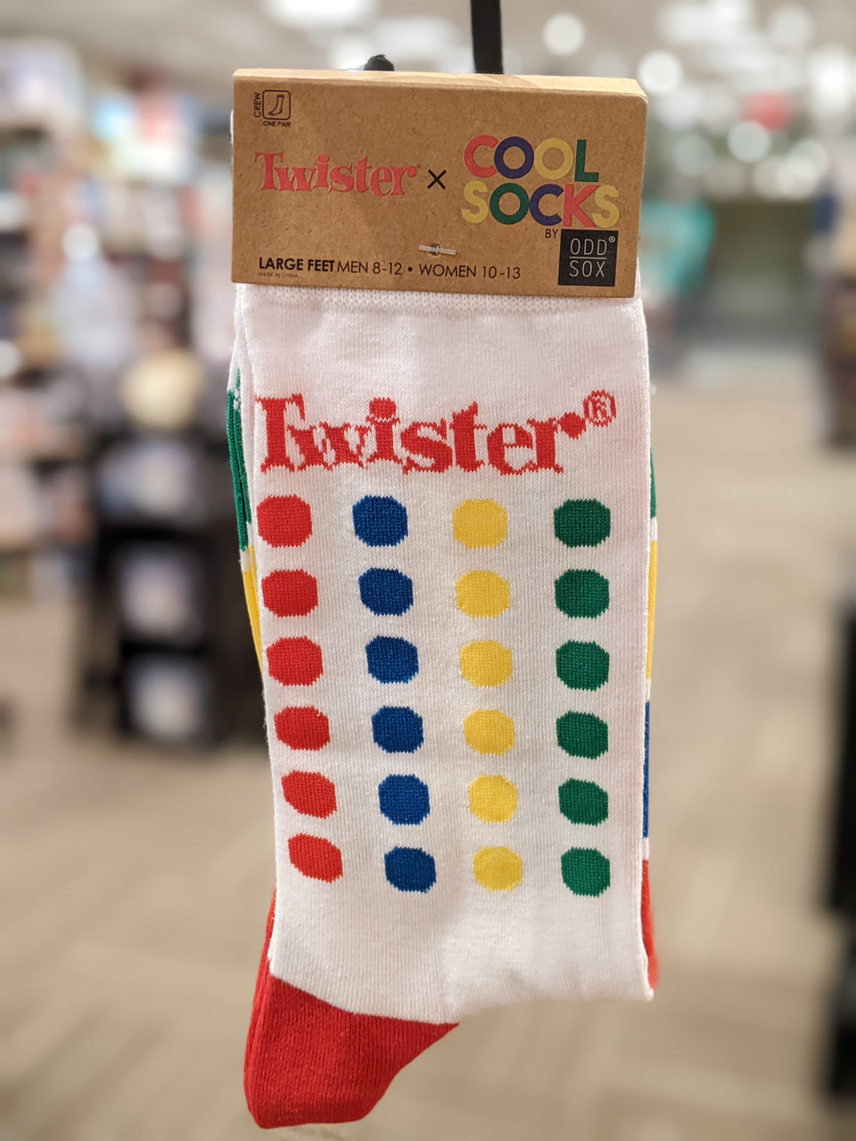 Twister Colors—Large/Men's Crew Folded Socks - Board Game Barrister