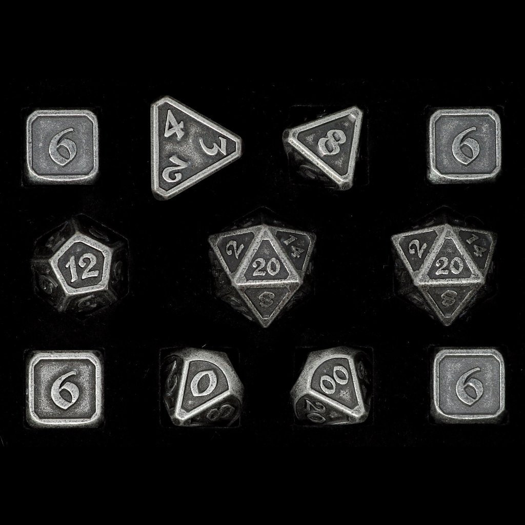 Myhtica Dark Silver Metal Dice Set (11 dice) (Sold Out - Restock ...