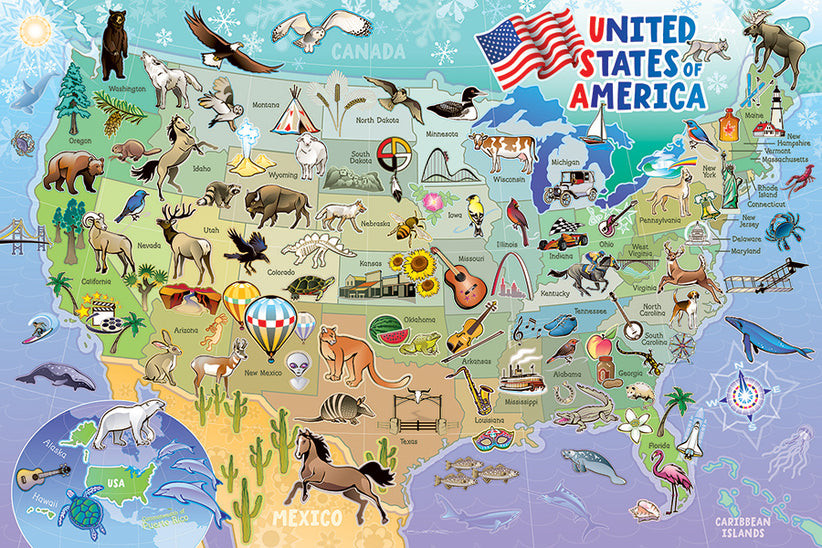 Map of the USA 35pc Floor - Board Game Barrister