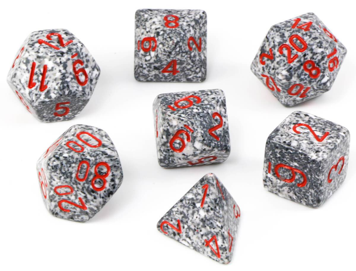 Speckled Granite Dice Set - Board Game Barrister