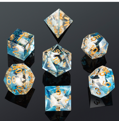 Seashell Sharp Edge Dice Set - Board Game Barrister