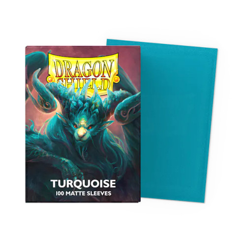 Turquoise Matte Dragon Shield Sleeves, 100ct - Board Game Barrister