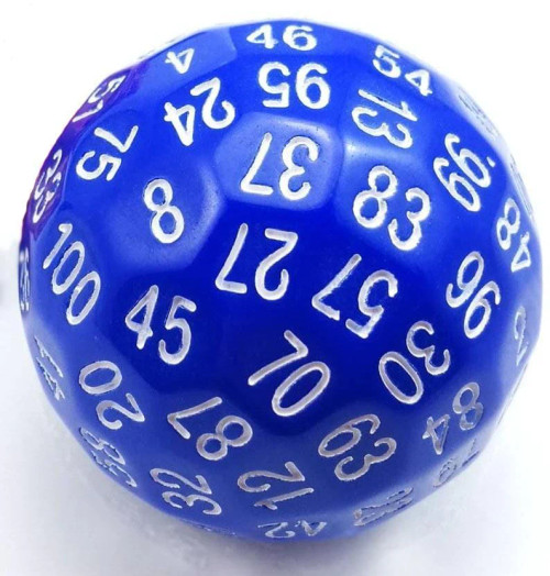 Blue d100—100 Sided Die - Board Game Barrister