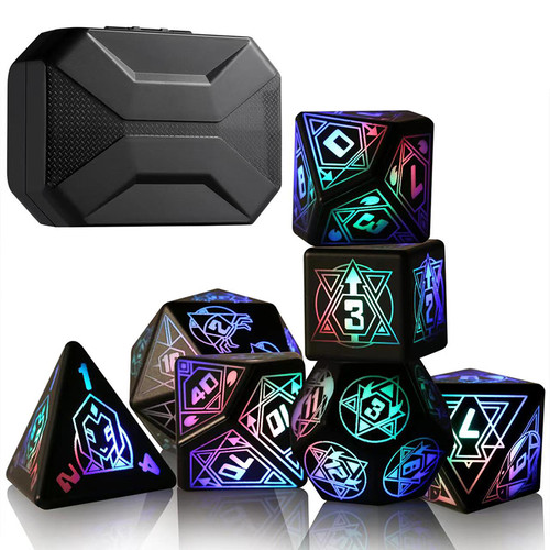 Retro Light-Up LED Dice Set - Board Game Barrister