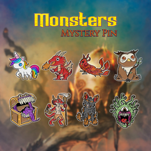 Mystery Monster Pins - Board Game Barrister