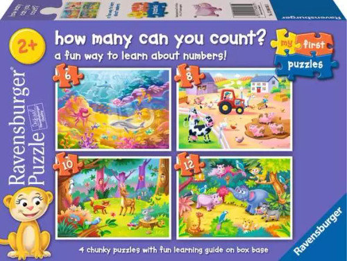 How Many Can You Count Puzzle Pack—6, 8, 10, 12pc - Board Game Barrister