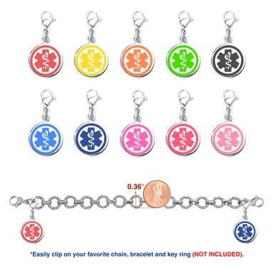 Medical ID - Mix & Match 5/8'' Custom Engraved Medical ID Charm