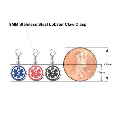 Medical ID - Mix & Match 3/8'' 316L Double-Sided Medical Alert Charms 3 ...