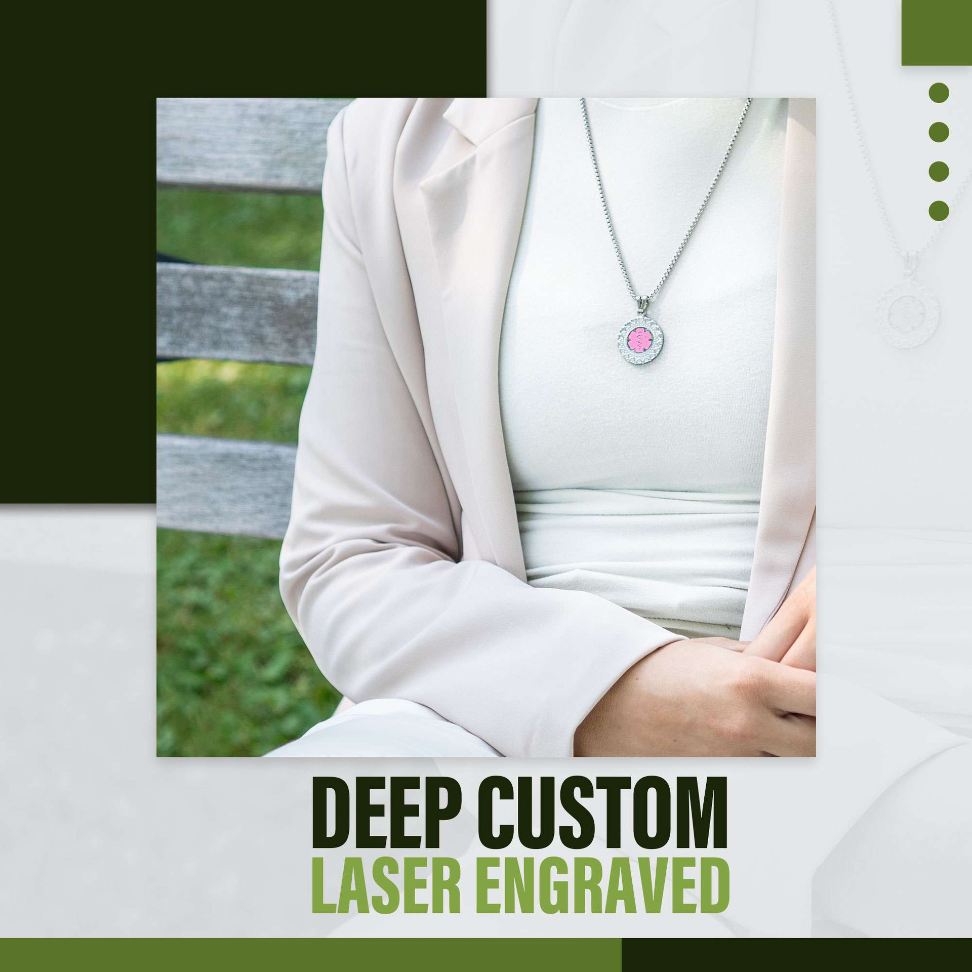 Medical ID - Ring of Hearts Medical ID Necklace