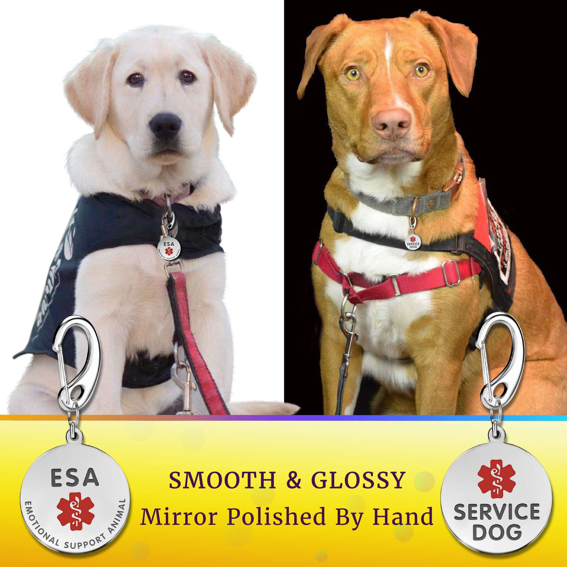 Service Dog Tag - Durable and Visable Double-Sided Service Dog Tag