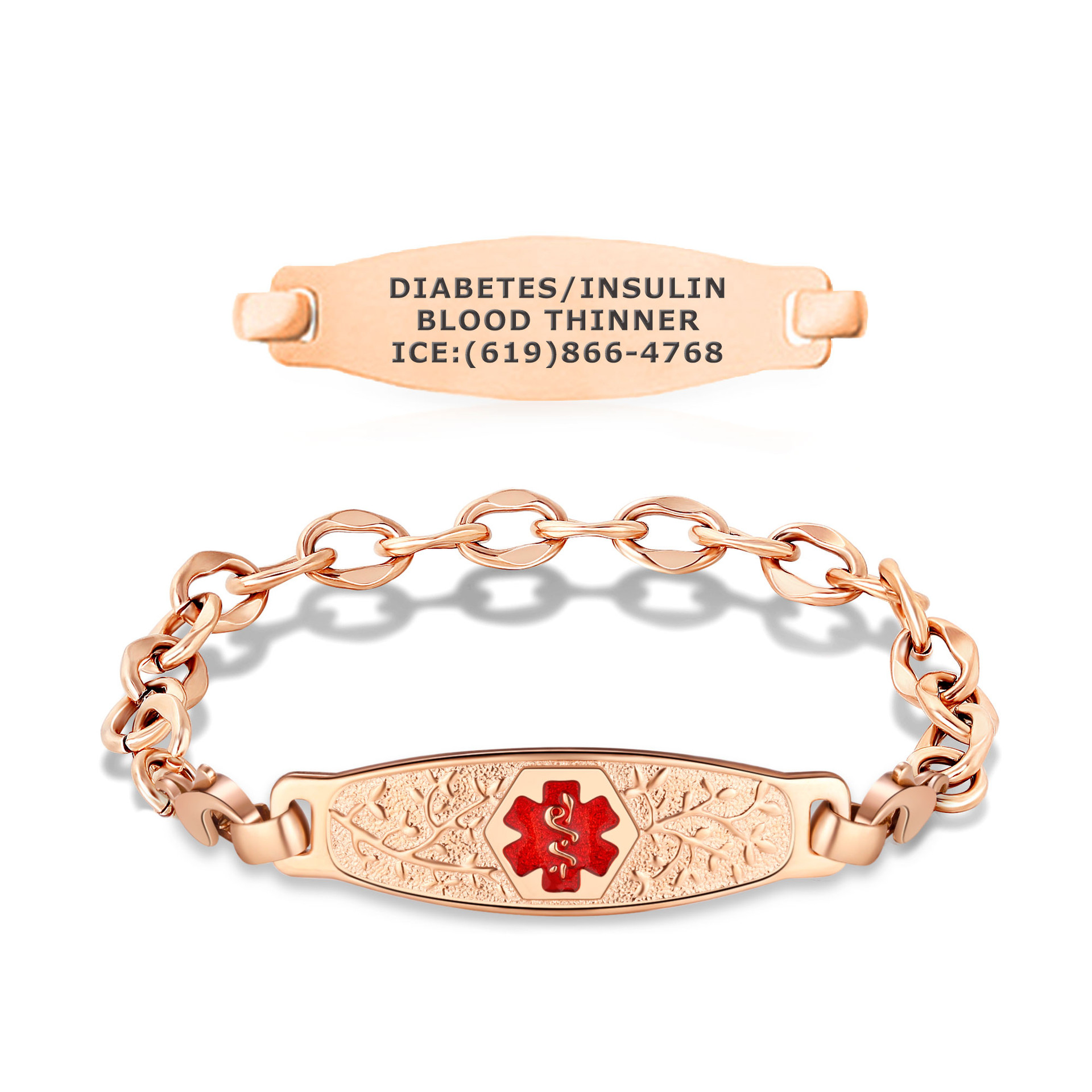 Custom Engraved Medical Alert Bracelets | Silver Chain