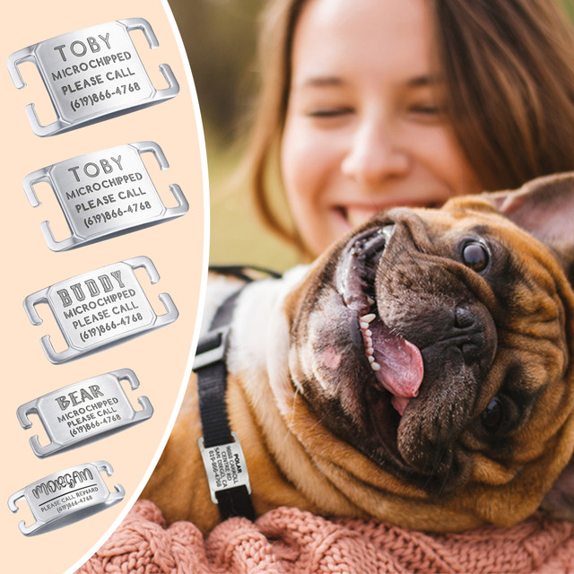 Pet ID Tag - Silent Slide-On Personalized ID Tag for Dogs or Cats