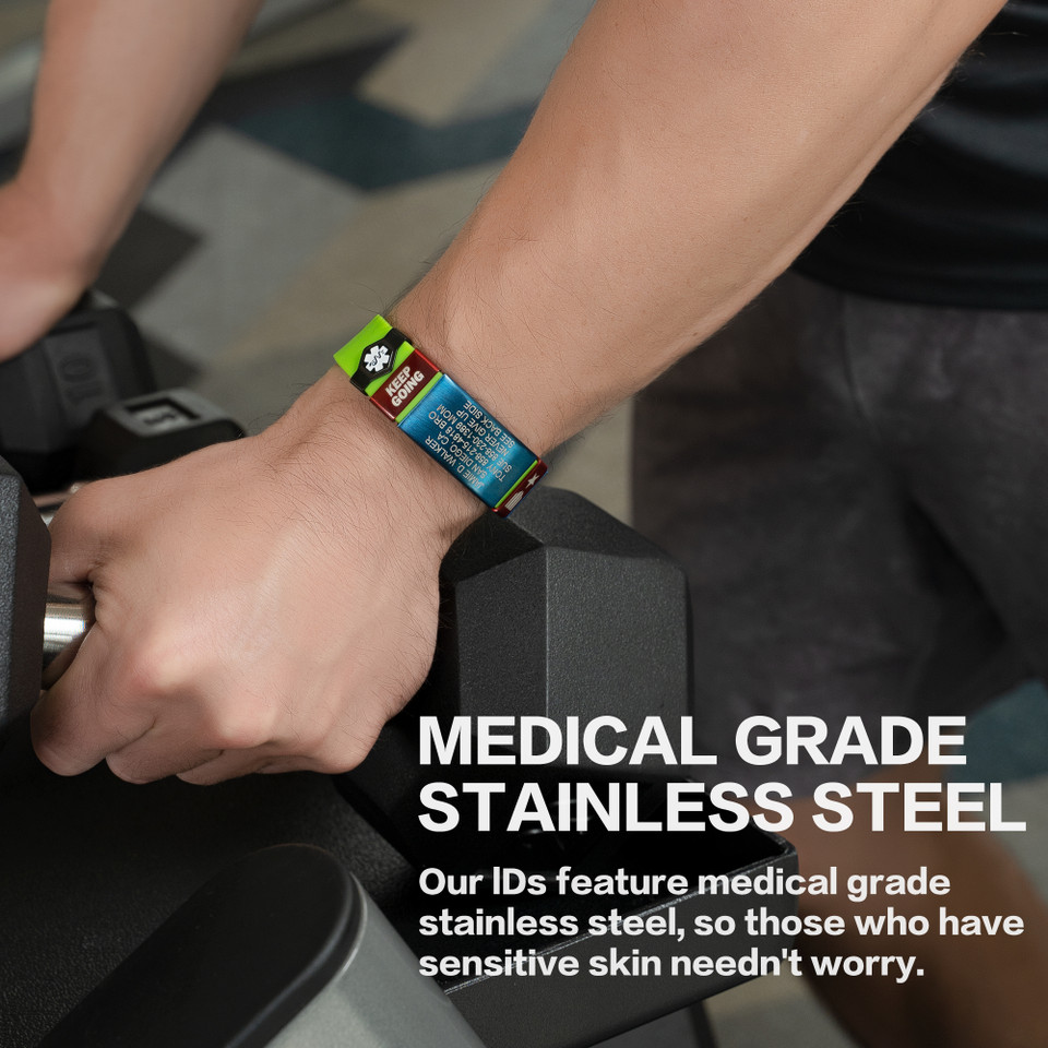 Medical ID - Adjustable Dual-Sided Personalized Silicone Medical ID ...