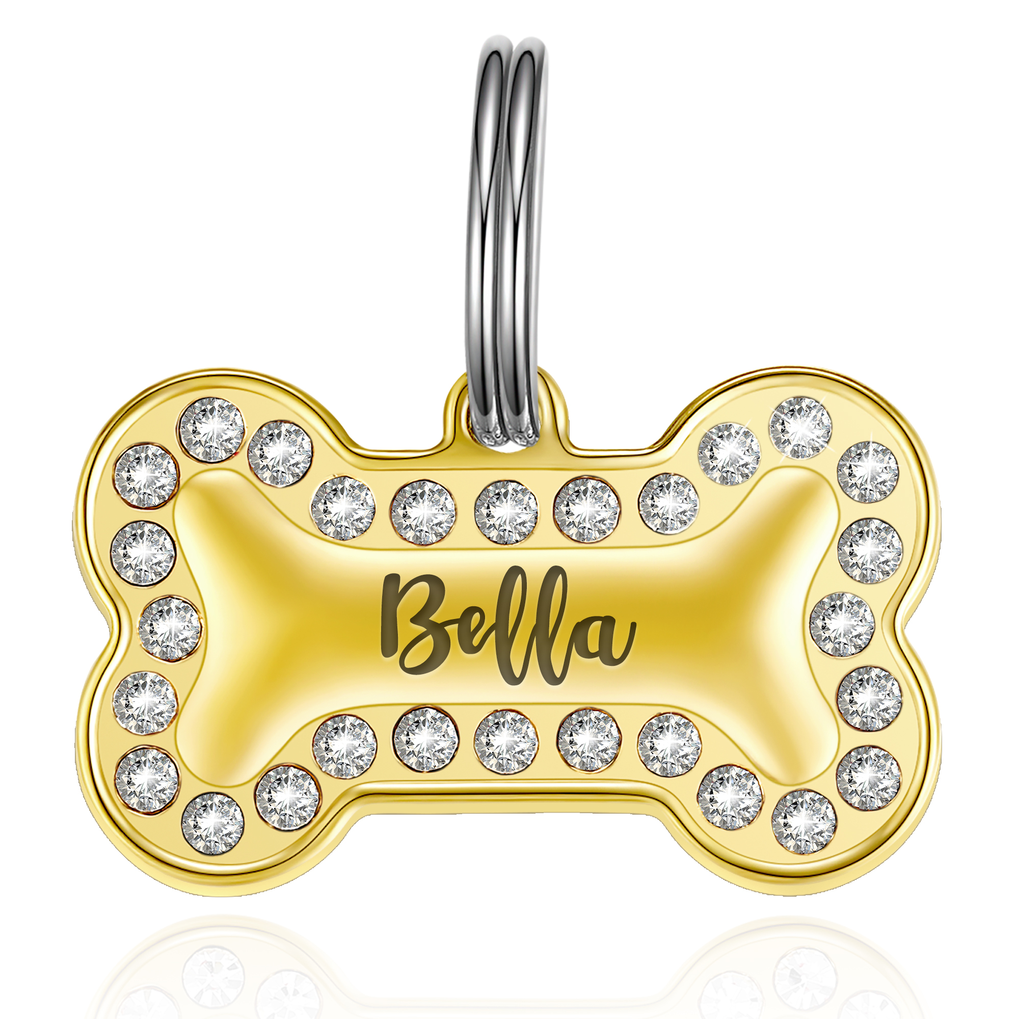 Pet ID - Personalized Stainless Steel Bling Pet ID Tags for Dogs and Cats