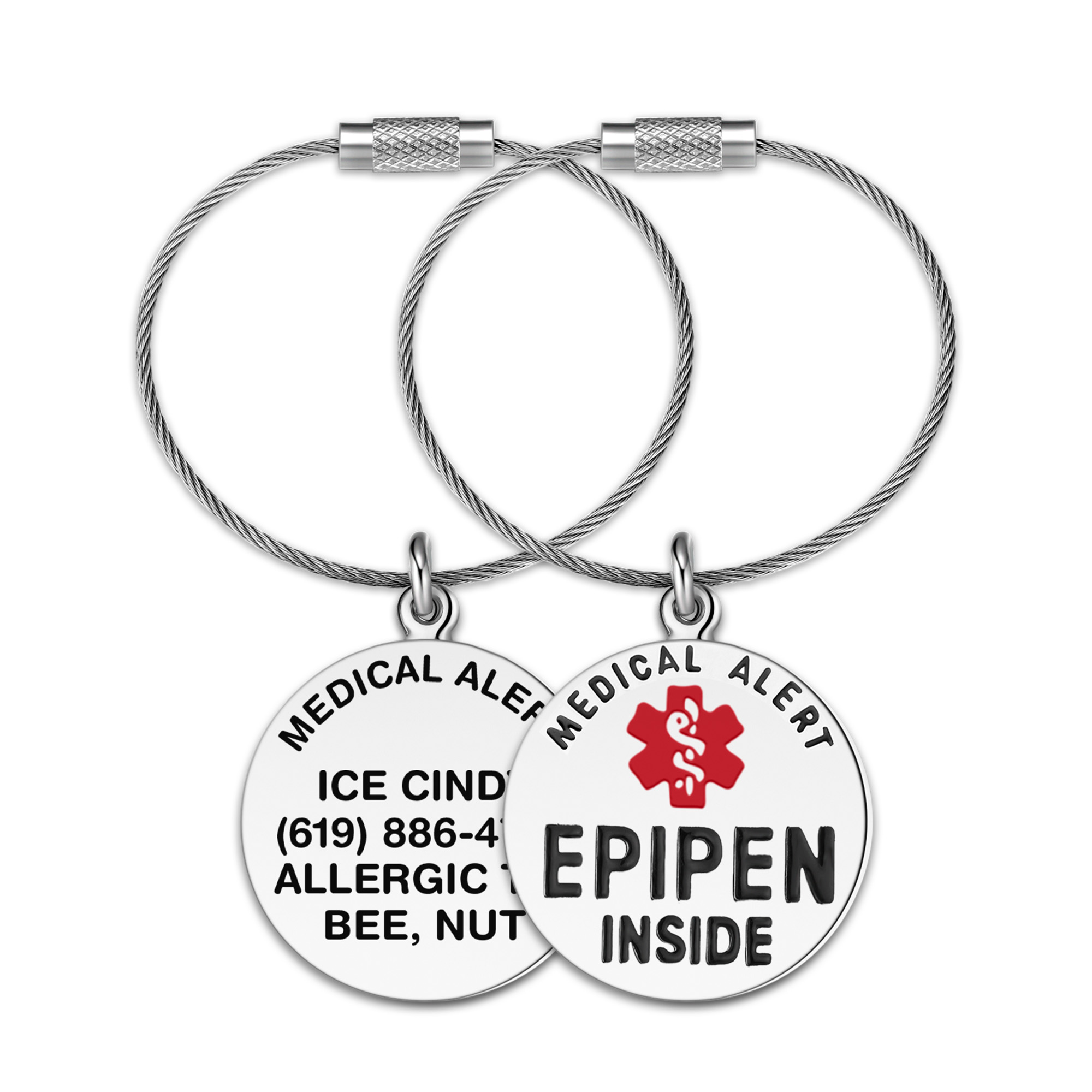 Divito 7802CE Epipen Bag Tag - Custom Engraving Tag