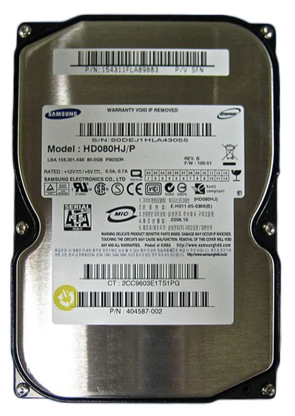 Samsung 80GB HD080HJ/P 3.5" 7200RPM Hard Drive (HD080HJ/P)