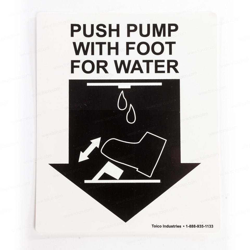 Push Pump with Foot Decal - Toico Industries, Inc