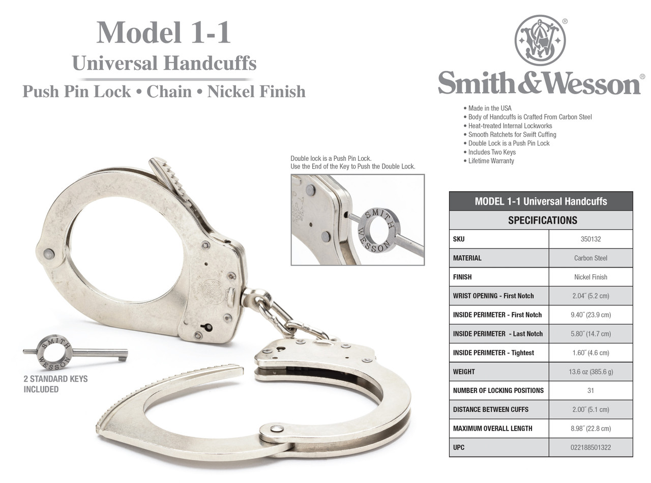 Smith & Wesson Model 1 Oversize Handcuffs