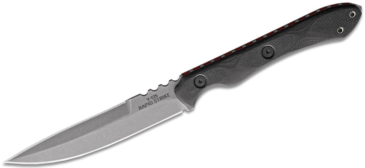 Tops Rapid Strike Fixed Blade Knife 4.13" Plain Double Edge Blade