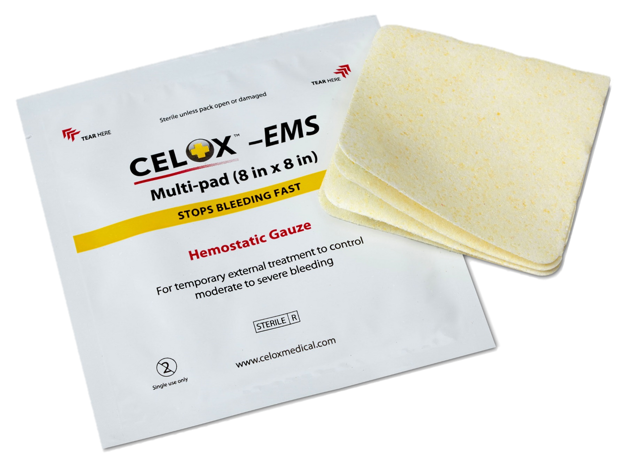 Celox EMS Hemostatic Gauze Pads 4" x 4"
