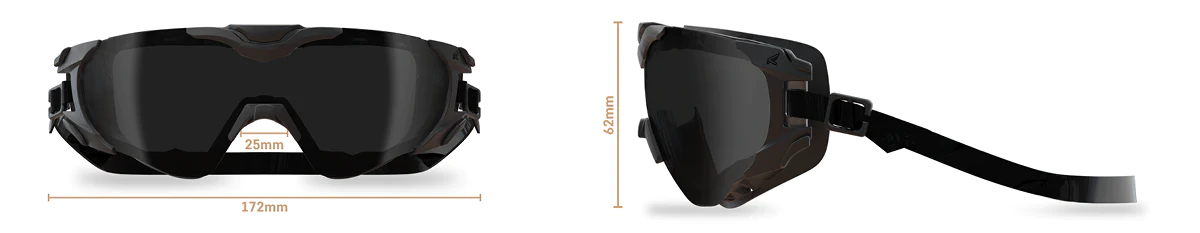Edge Eyewear Super 64 Ballistic Safety Glasses G-15 Vapor Shield Lens ...