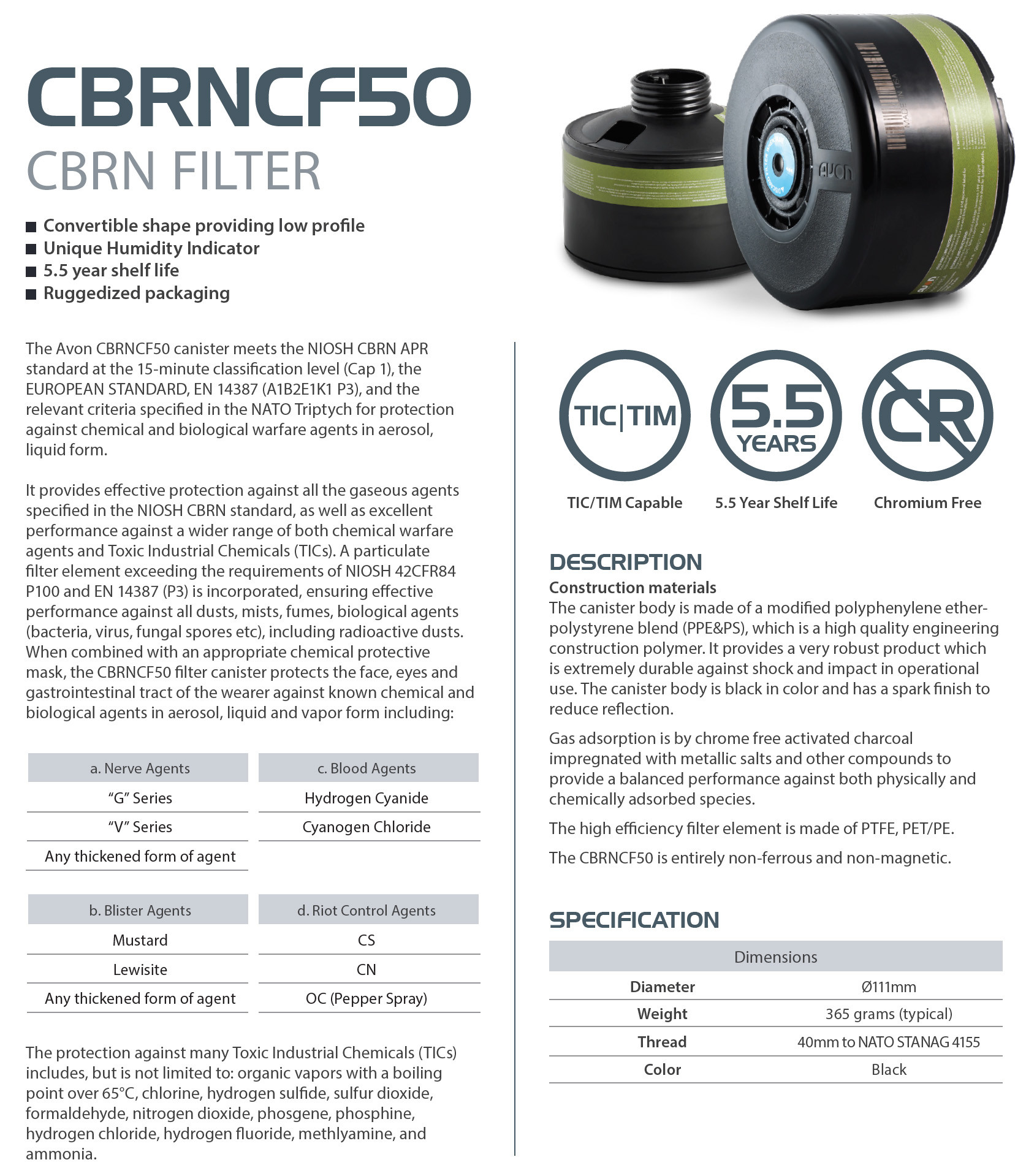 AVON CBRNCF50 CBRN Biological & Chemical Filters On Sale - Best Price ...