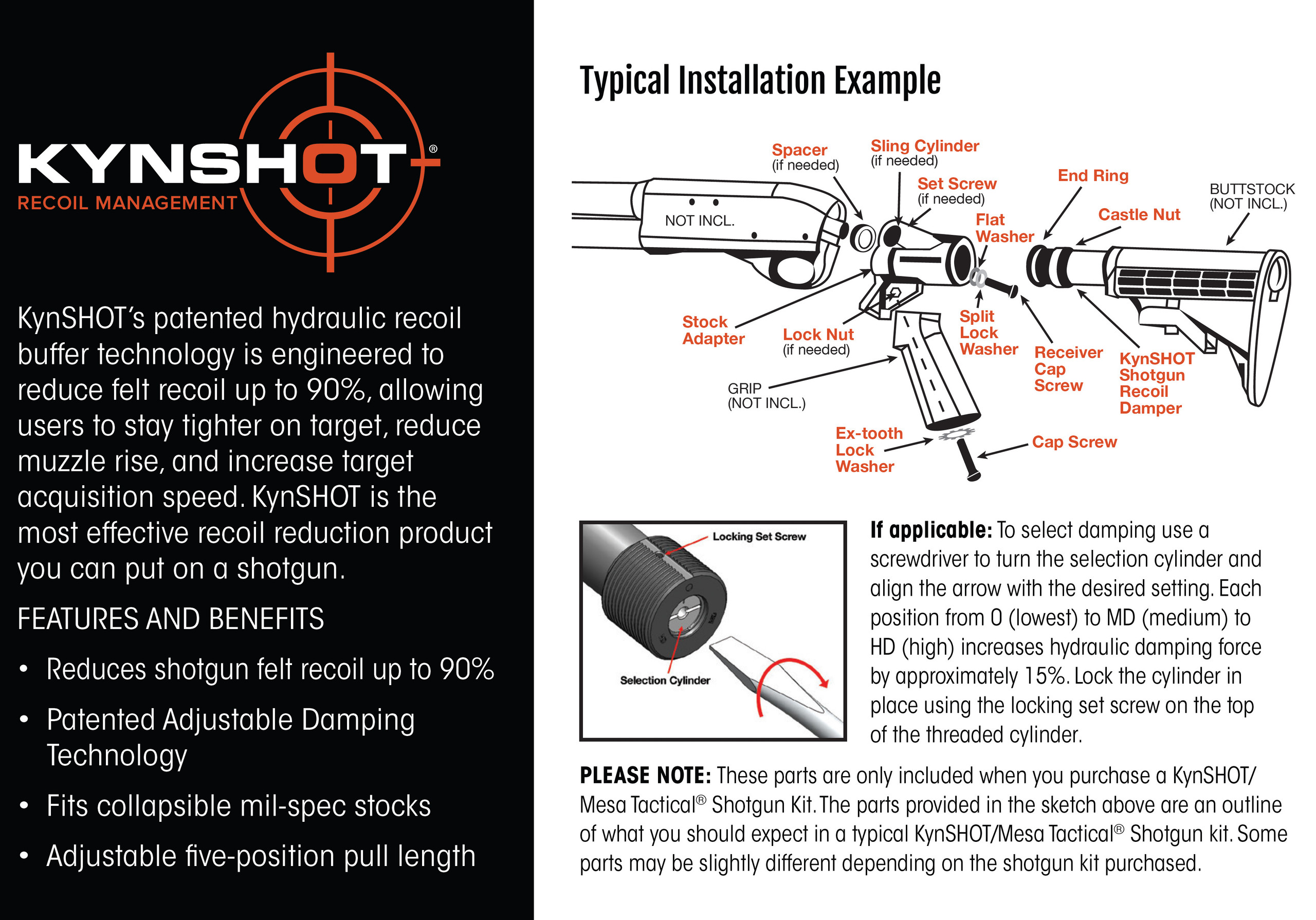 Kynshot RB51000 Hydraulic Recoil Buffer System For Beretta 1301 ...