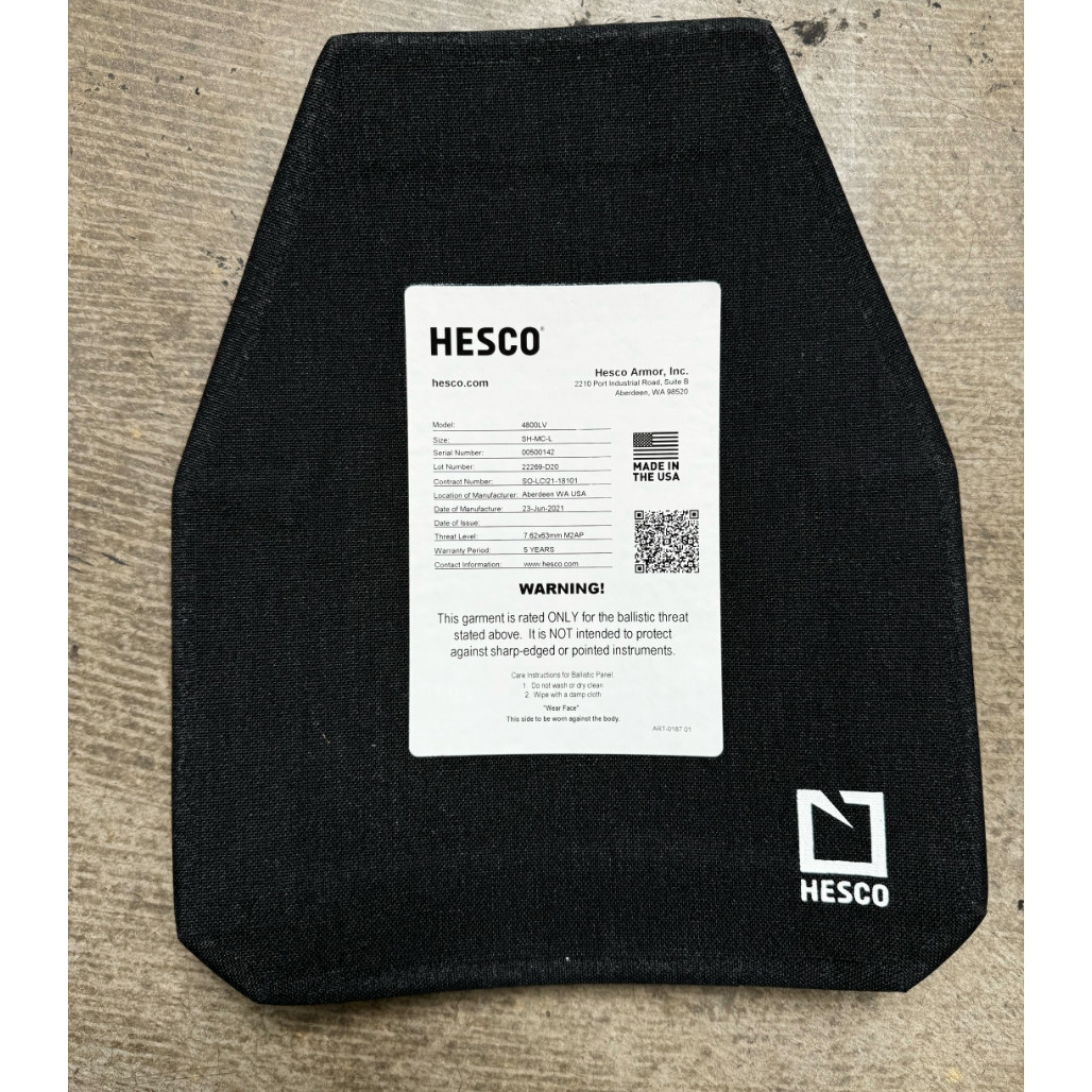 Hesco 4800LV Shooter Cut Multi Curve Plate 10x12, Never Issued MADE IN ...