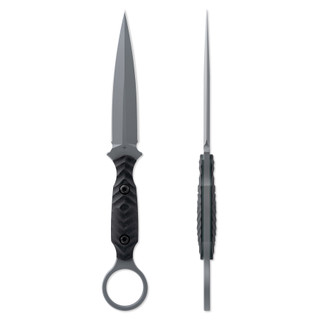 Toor Specter R Fixed Blade Knife 4.25" Double Edge Plain Edge Phantom Grey