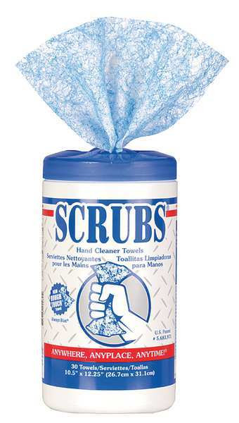 Scrubs Hand Cleaner Towels 30 Wipes - Botach®