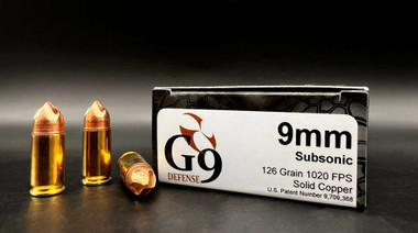 G9 9mm 126gr Subsonic Solid Copper Ammunition 20-Rounds On Sale - Best ...