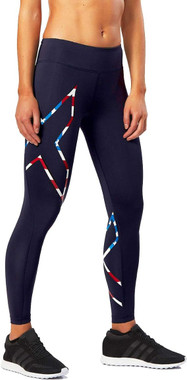 2XU Women's Core Navy USA Stars Stripes Compression Tights On Sale ...