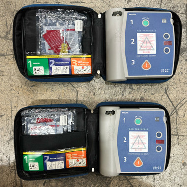 Lot of 2pc Philips AED Trainer 2 w/ Philips Training Pads, Police Trade ...