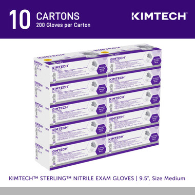 Kimtech STERLING Nitrile Exam Gloves, Powder-free, Gray, 242 mm Length ...
