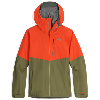 Outdoor Research Men's Foray 3L Spice/Ranger Green Rain Jacket On Sale ...