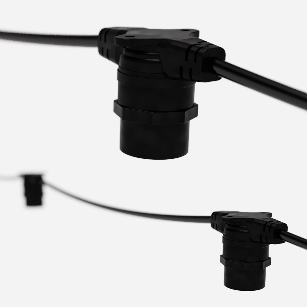 IP44 50 Metre 50 Socket Black Festoon String | Tagra